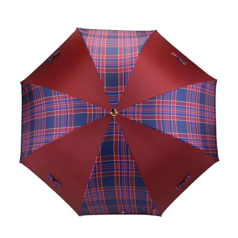 Parapluie Petits Nœuds vert et madras long | H2O Parapluies
