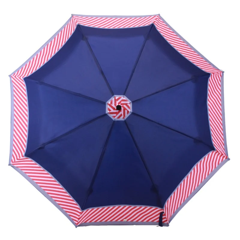 Parapluie Léger Mini ouverture manuel Imprimé rayé rouge et bleu marine ...